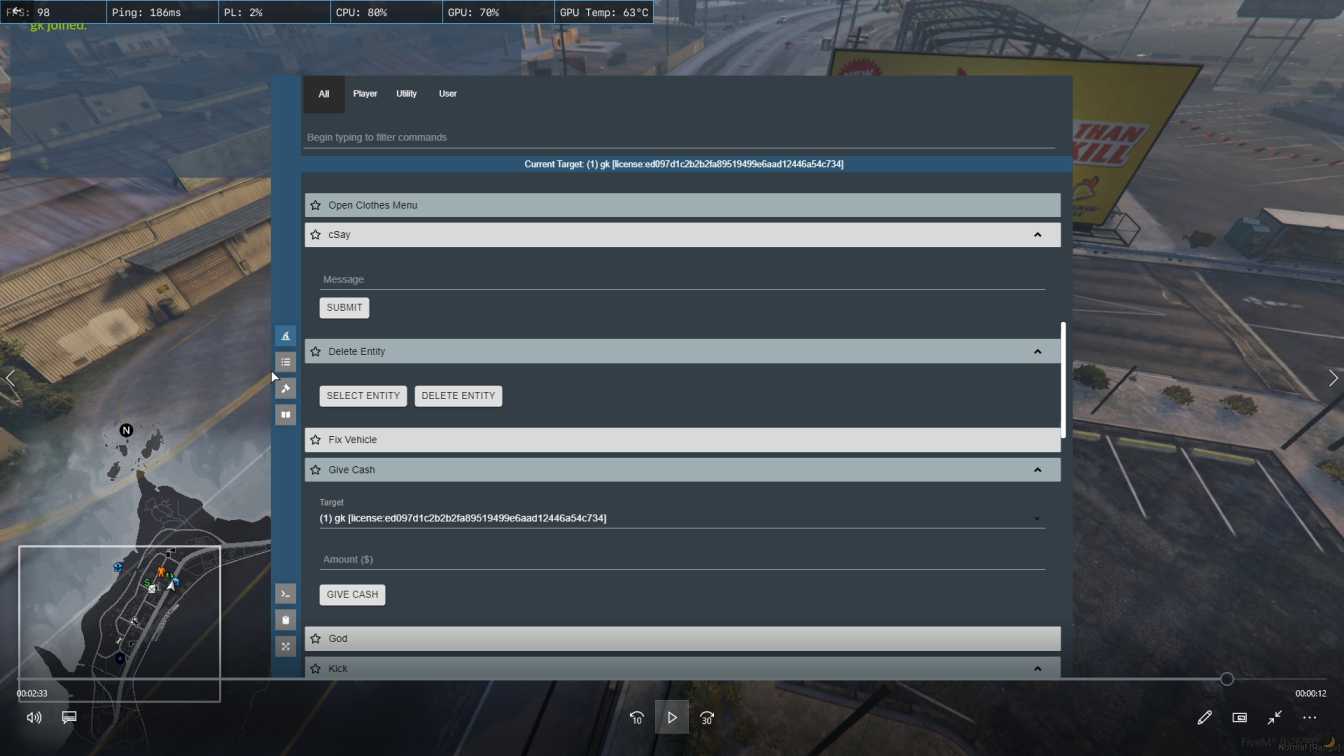 qbcore admin menu - QBCore Script
