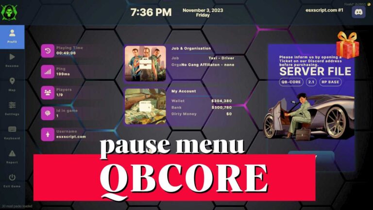 pause menu qbcore - QBCore Script