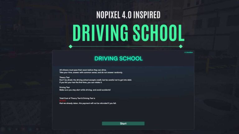 Nopixel 4.0 Driving school - QBCore Script